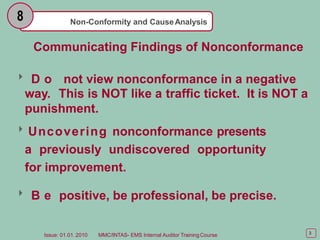 Non-conformity, RCA & reporting an audit | PPTX