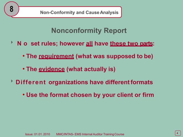 Non-conformity, RCA & reporting an audit | PPTX