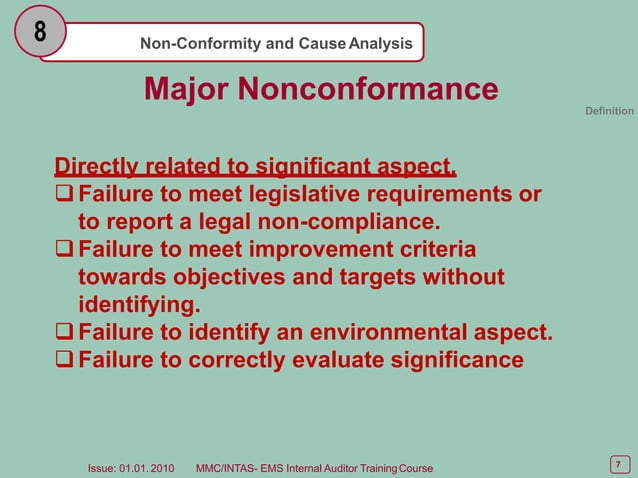 Non-conformity, RCA & reporting an audit | PPTX