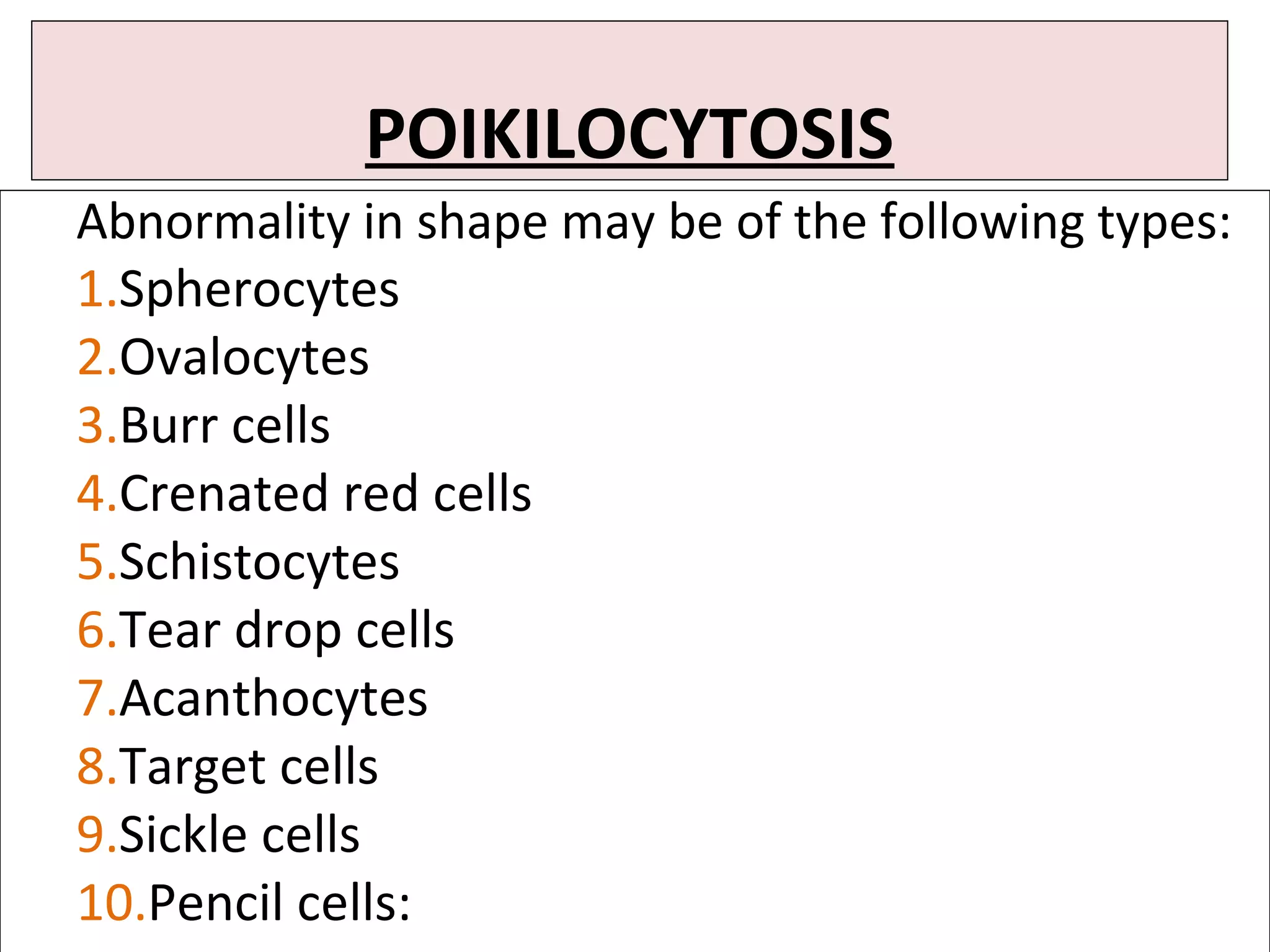 morphology of red blood cells | PPT