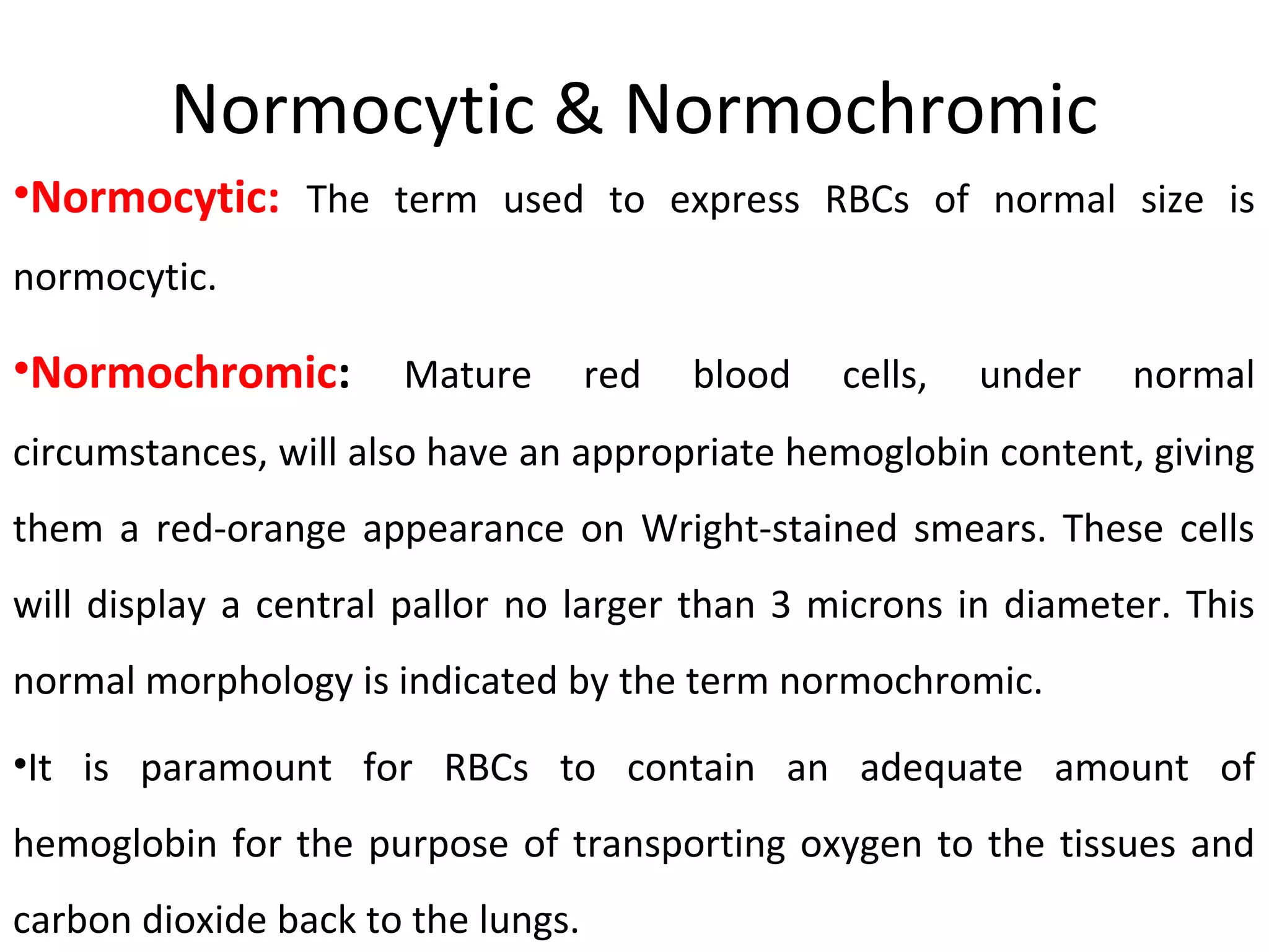 morphology of red blood cells | PPT