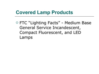 FTC Lamp Labeling Requirements | PPT