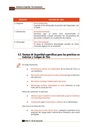 08 normas de seguridad en el manejo de las armas. | PDF