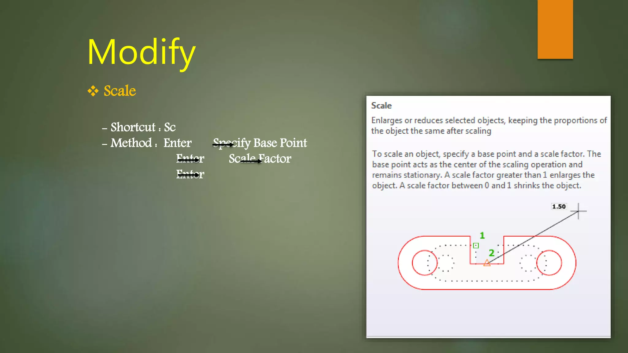 Intro to AutoCAD 2016 2D | 08 - panels (modify) | PPTX