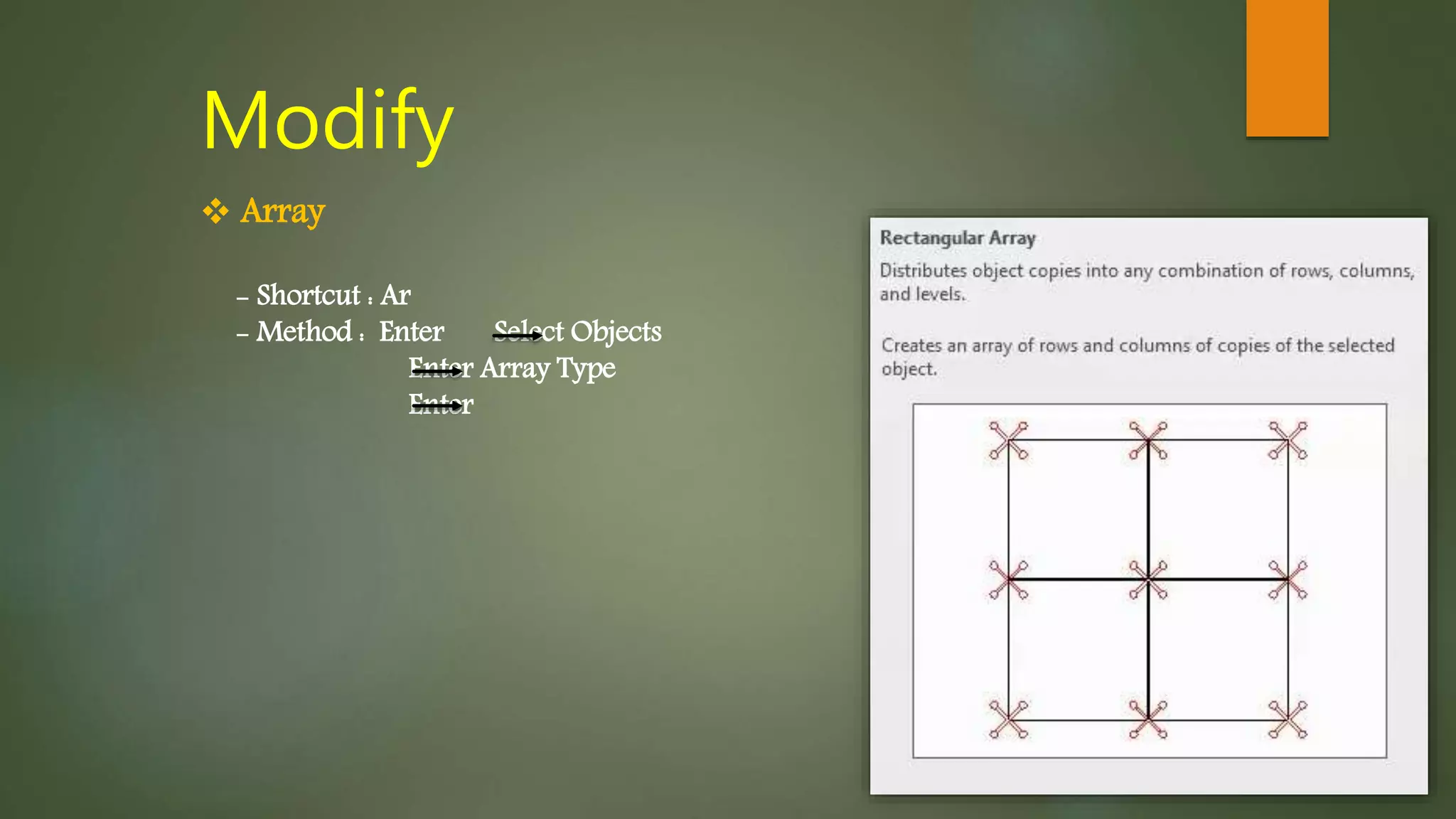 Intro to AutoCAD 2016 2D | 08 - panels (modify) | PPTX