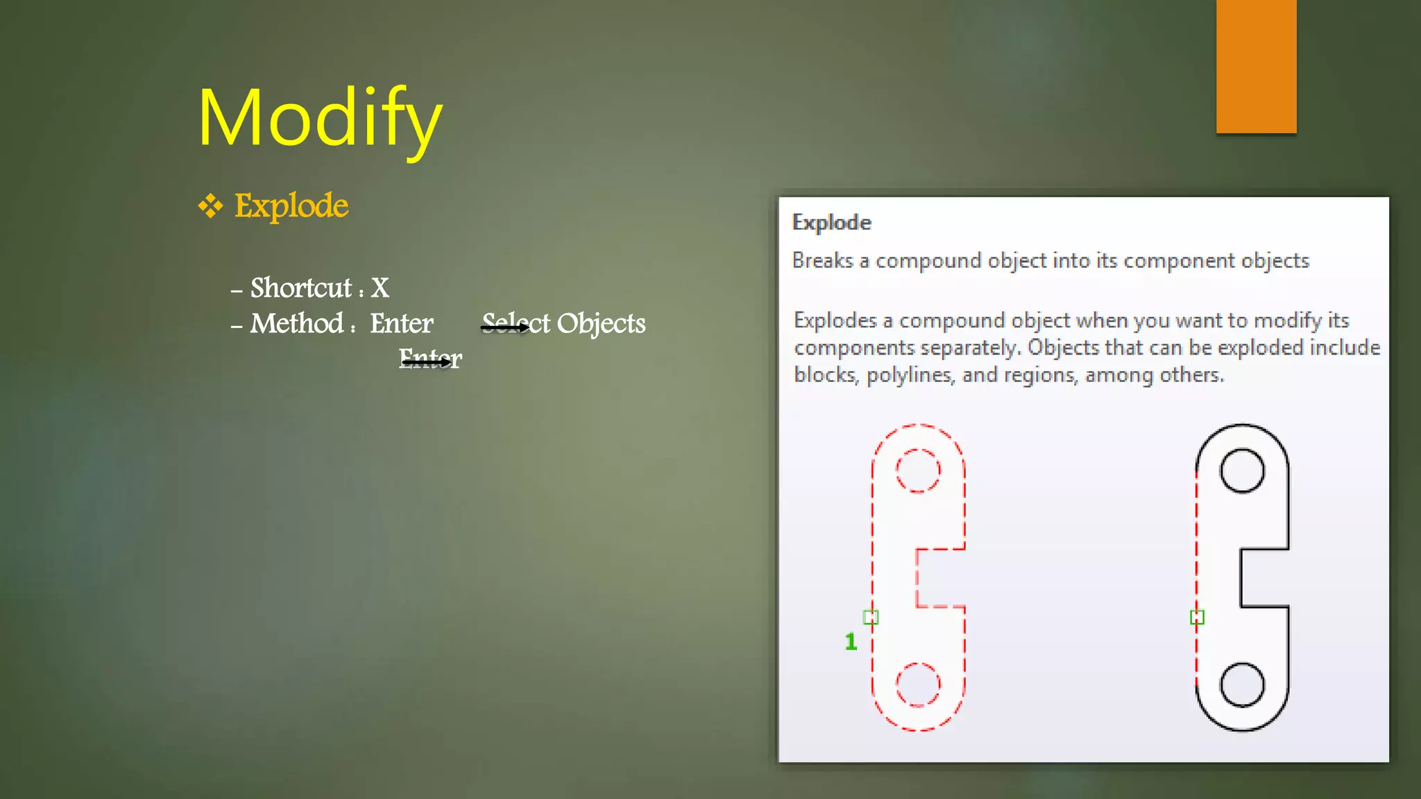 Intro to AutoCAD 2016 2D | 08 - panels (modify) | PPTX