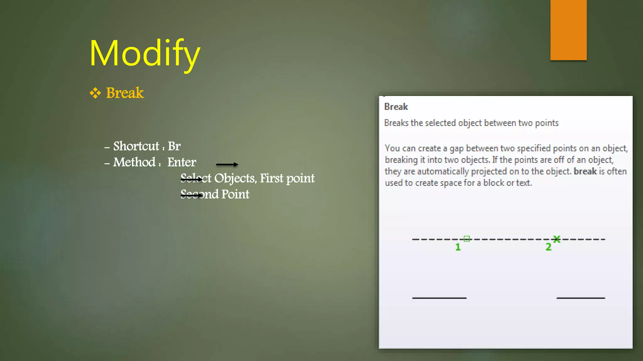 Intro to AutoCAD 2016 2D | 08 - panels (modify) | PPTX