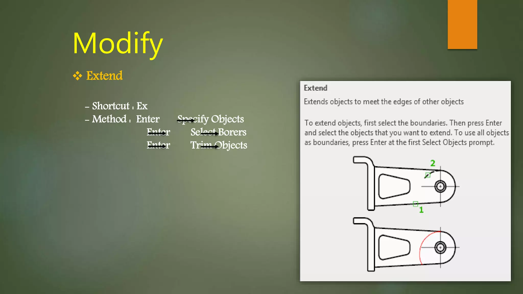 Intro to AutoCAD 2016 2D | 08 - panels (modify) | PPTX