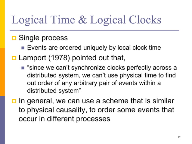Physical and Logical Clocks | PPT
