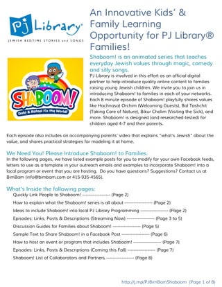 PJ Library introduces Shaboom! | PDF