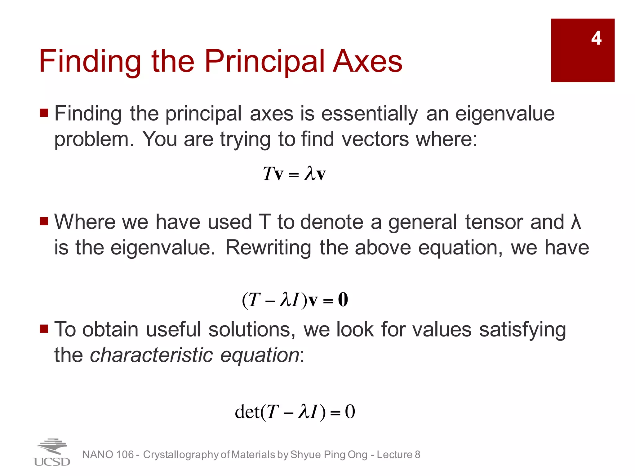UCSD NANO106 - 08 - Principal Directions and Representation Quadrics | PDF