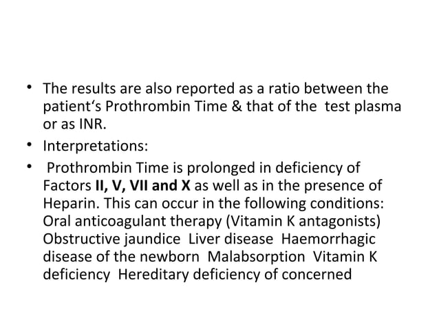 prothrombin time | PPT | Blood Disorders | Diseases and Conditions