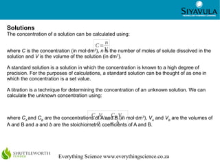 Quantitative aspects of chemical change | ODP