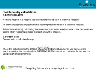 Quantitative aspects of chemical change | ODP