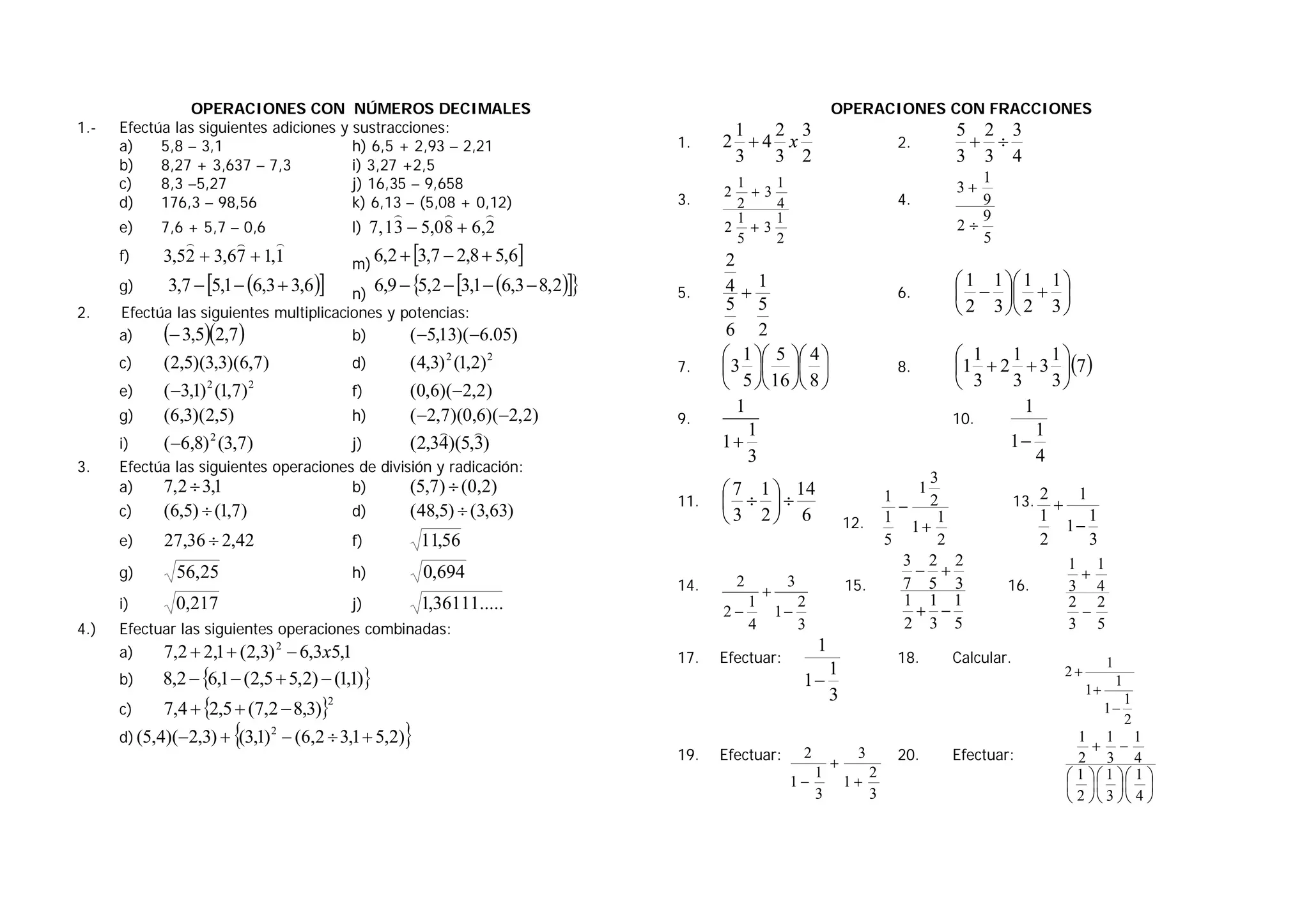 REPASO NUMERICO | PDF