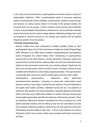 Analisis Karakterisktik wisatawan dan implikasinya pada pengembangan ...