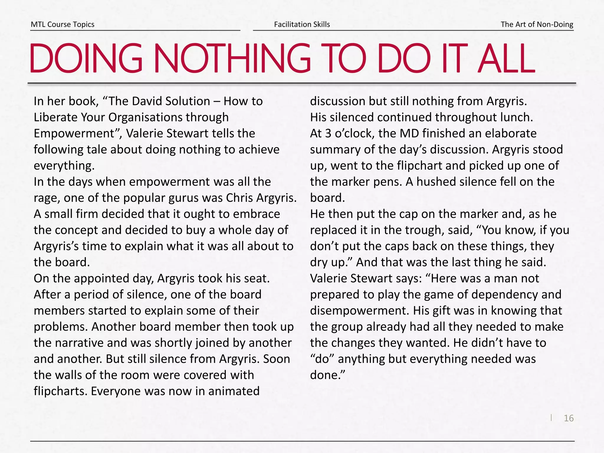 The Art of Non-Doing | PPTX