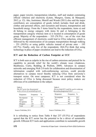 The use of ict in reducing carbon footprint in ghanaian universities ...