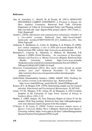 The use of ict in reducing carbon footprint in ghanaian universities-views of university of cape ...