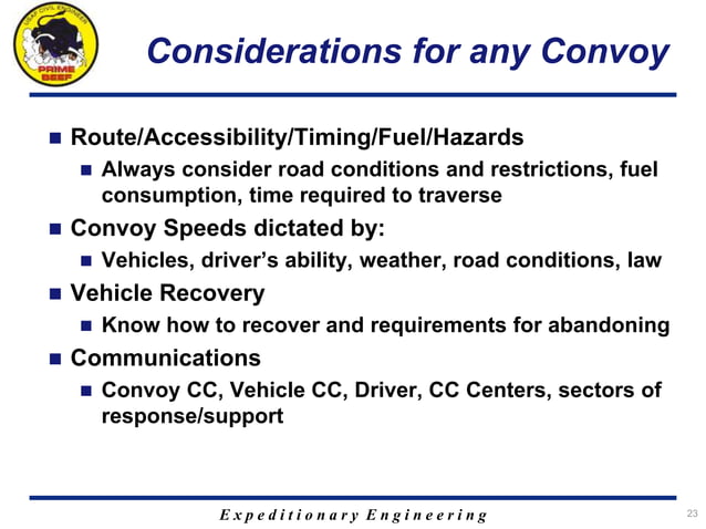08 -- TLP and Convoy Planning (SFC2).ppt | War and Conflicts