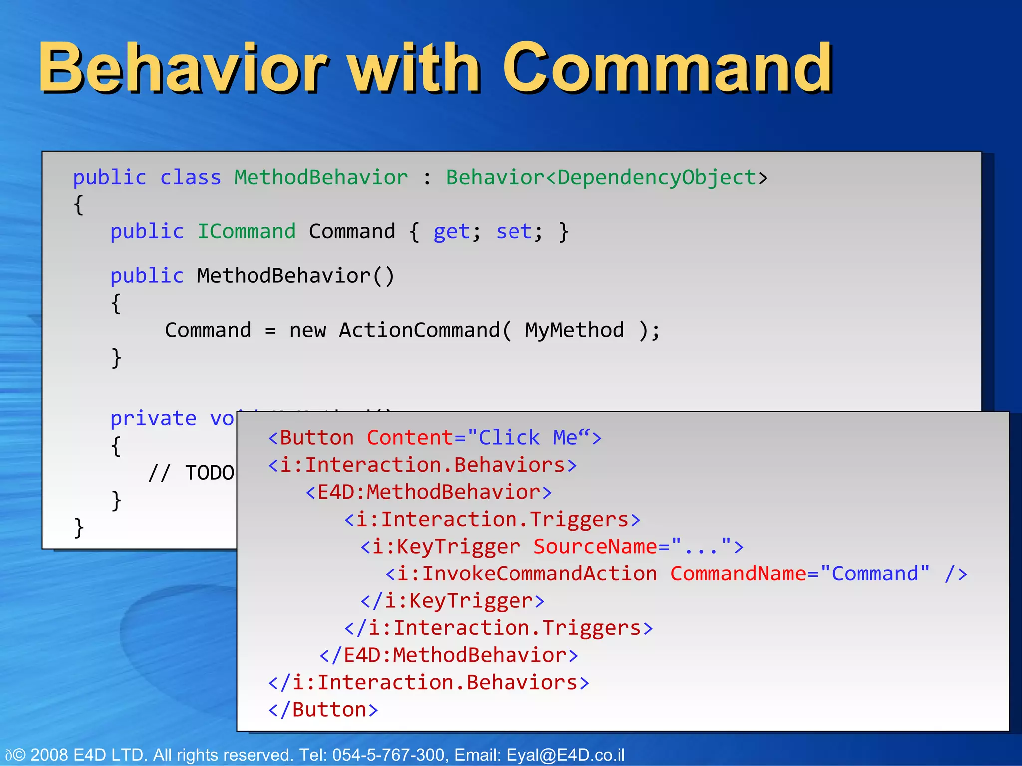 Triggers, actions & behaviors in XAML | PPT