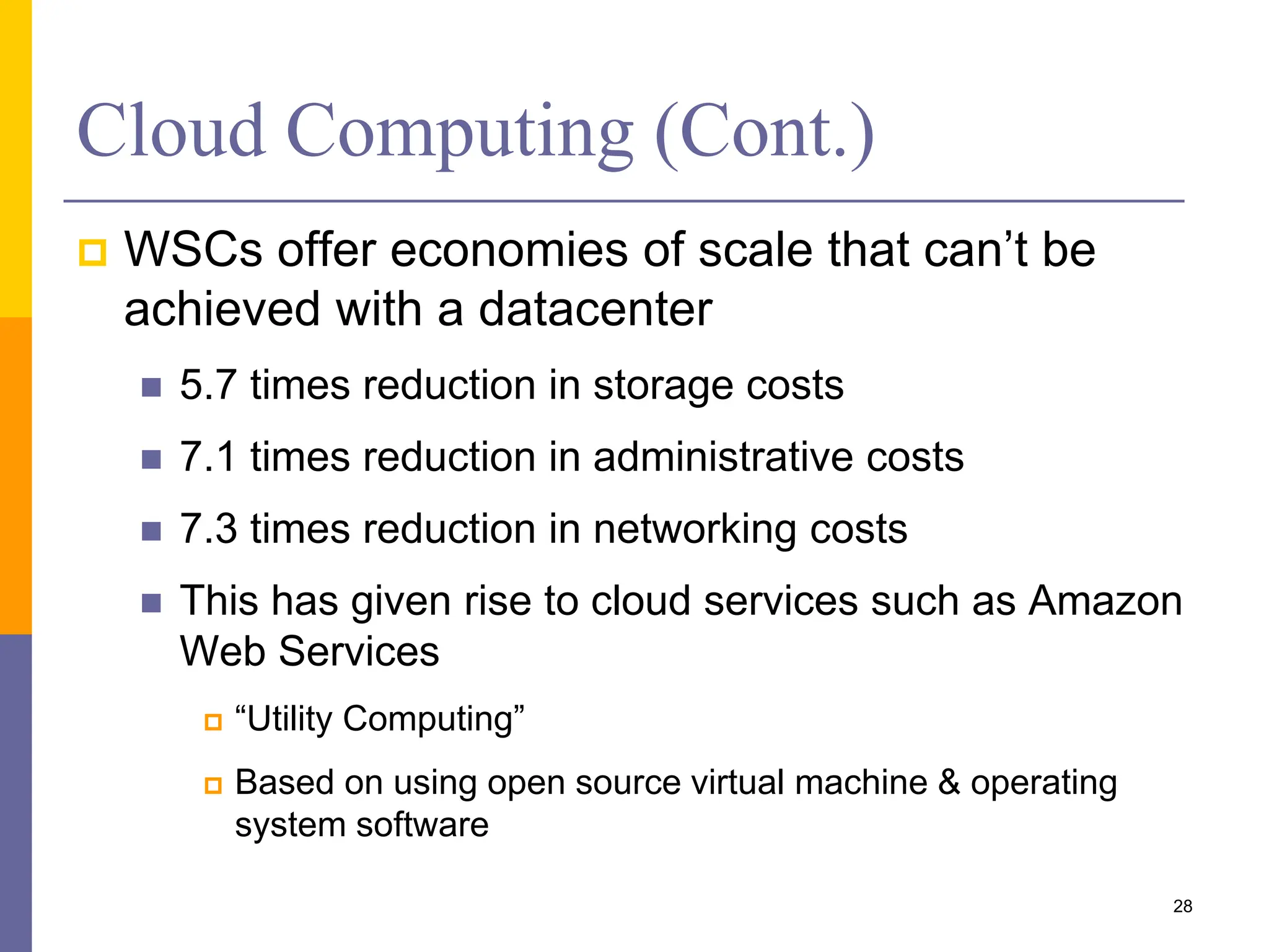 Introduction To Warehouse Scale Computers Pptx Cloud Computing Internet