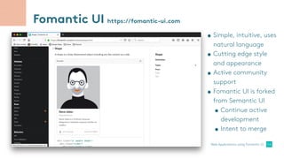 Web Applications using Fomantic UI | PPT
