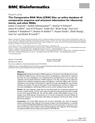 Gutell 080.bmc.bioinformatics.2002.3.2 | PDF