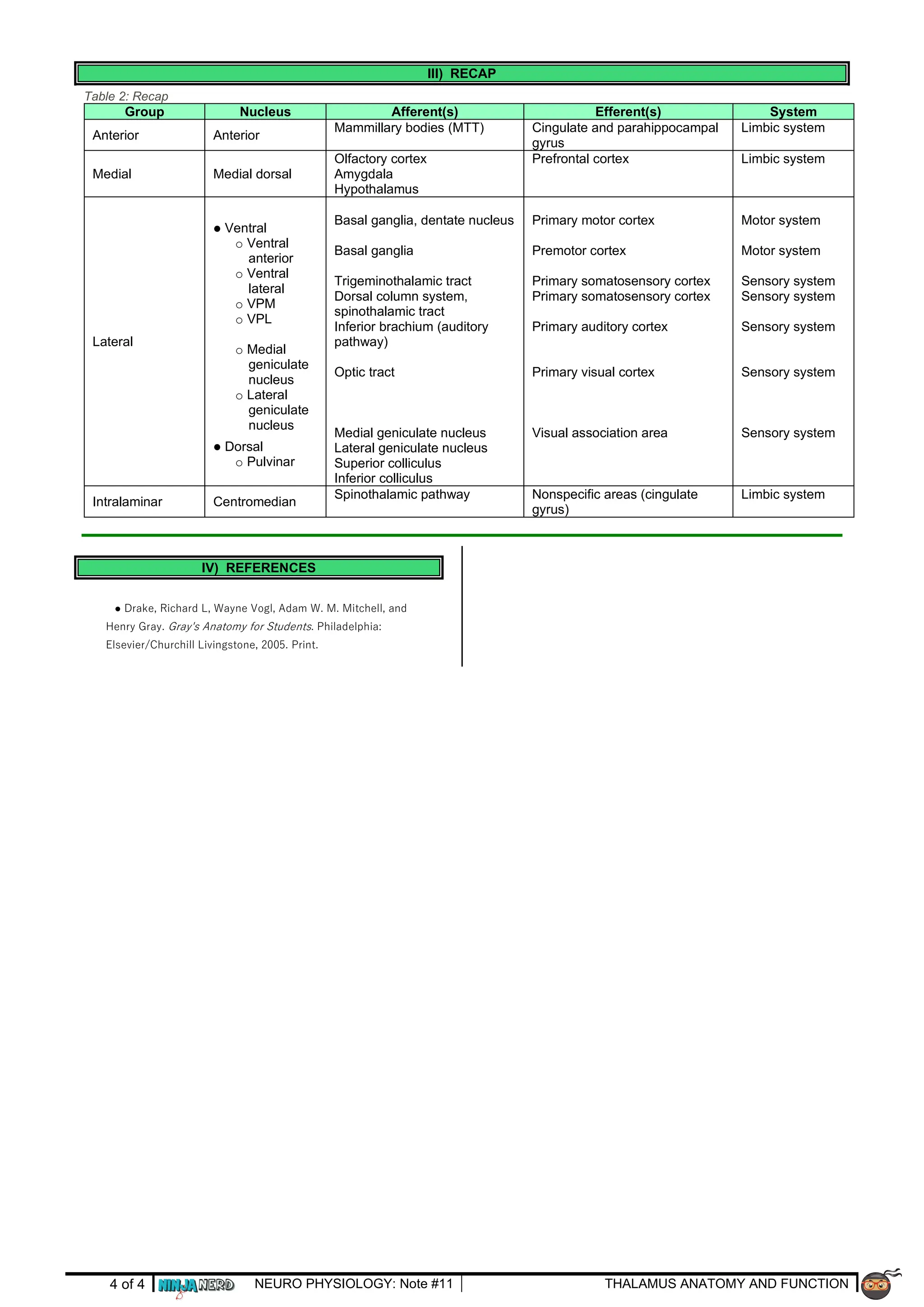 080 - Neurology Physiology] Thalamus Anatomy & Function.pdf