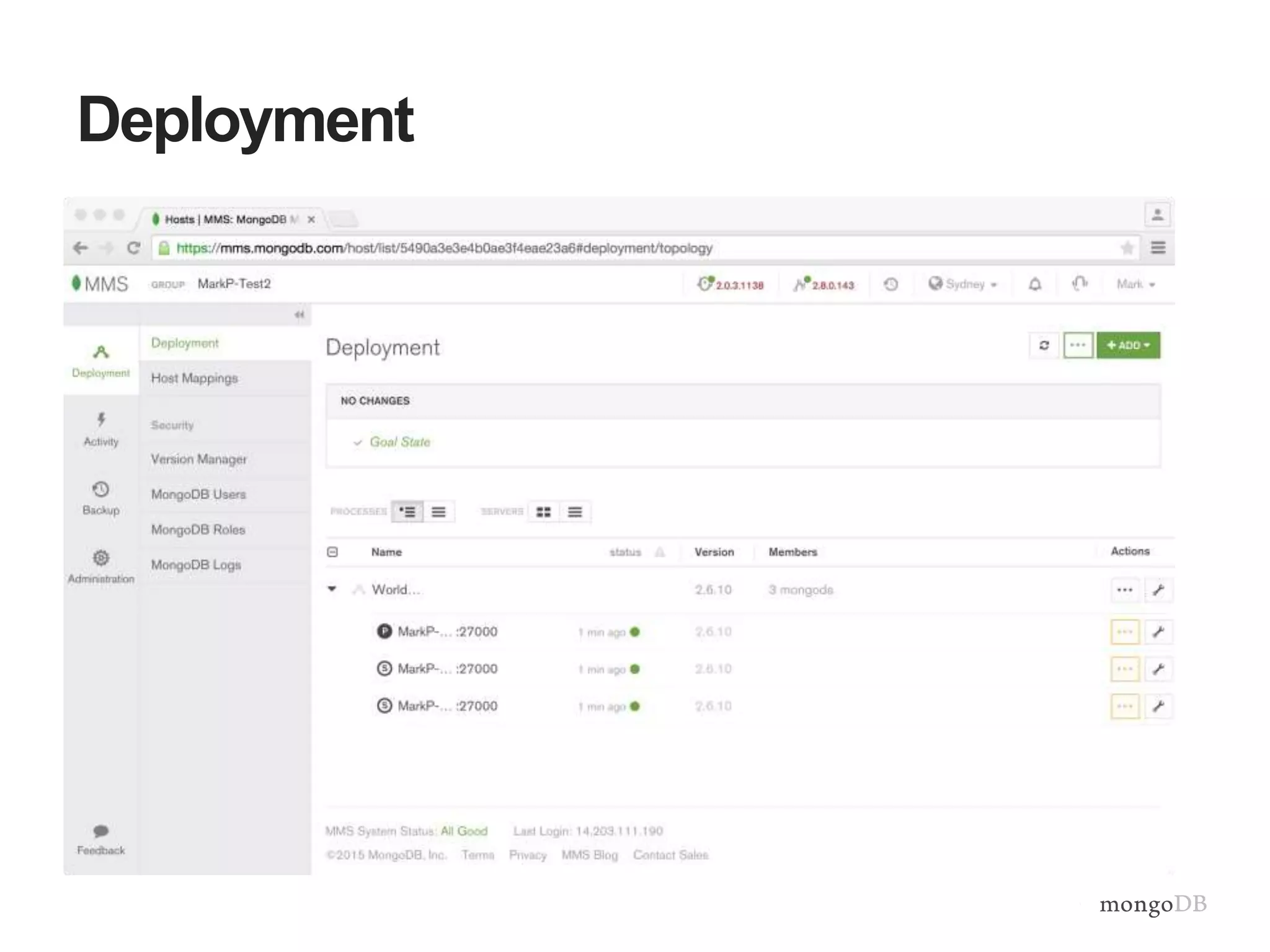 Ops Jumpstart: MongoDB Management Service | PPT