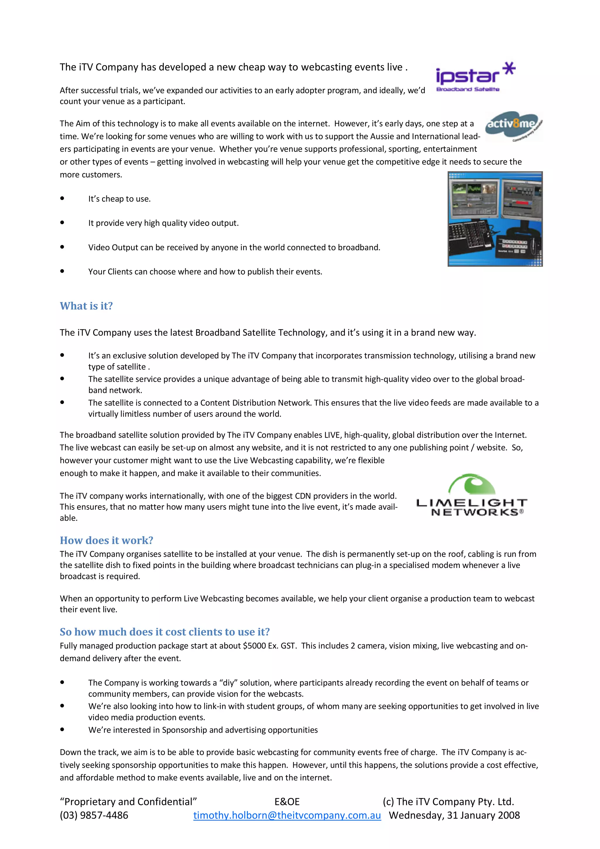 080131 Venue Solutions Early Adopter Program | PDF