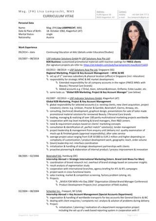 CV_English_Lisa Lamprecht_April 2016 | PDF
