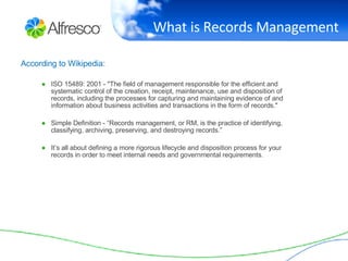 Alfresco Records Management | PPT