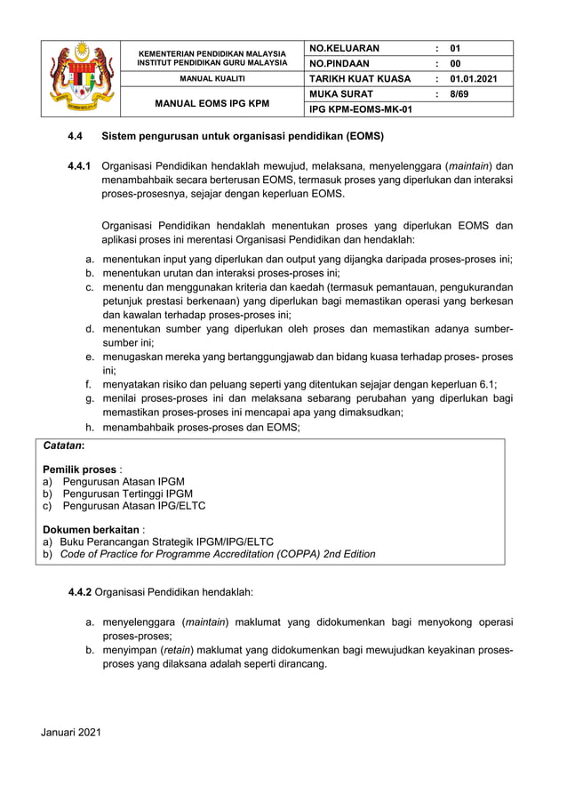 08042021 ipgm-ppk-mk-01 (manual eoms ipg kpm) | PDF