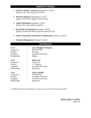 Mark Alberto Resume | PDF
