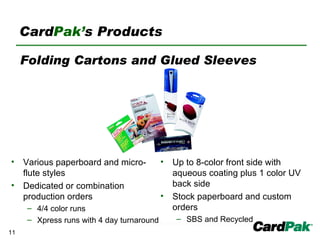 CardPak Corporate Overview | PPT