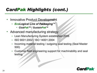 CardPak Corporate Overview | PPT