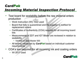 CardPak Corporate Overview | PPT