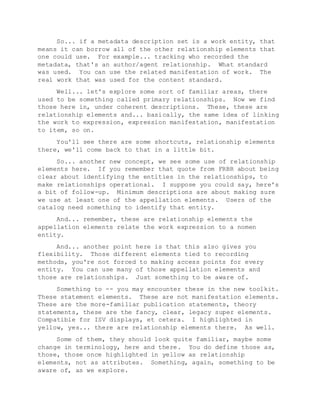 New Concepts: Relationship Elements (Transcript) | PDF