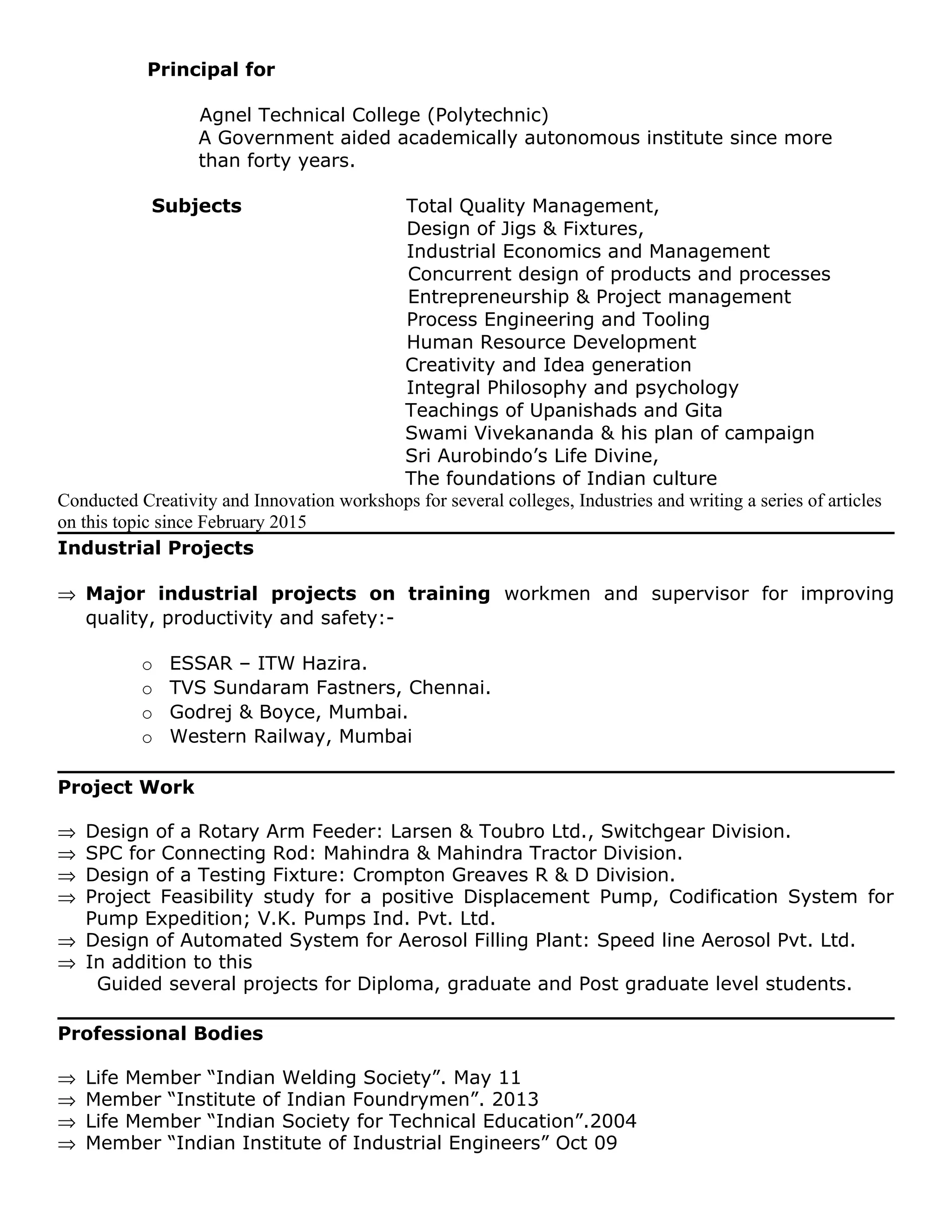 CV Narendra Joshi 2016 | DOC
