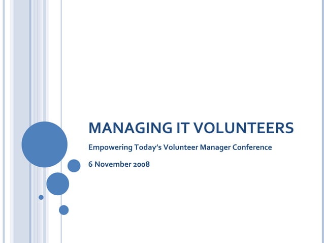 Managing IT Volunteers | PPT