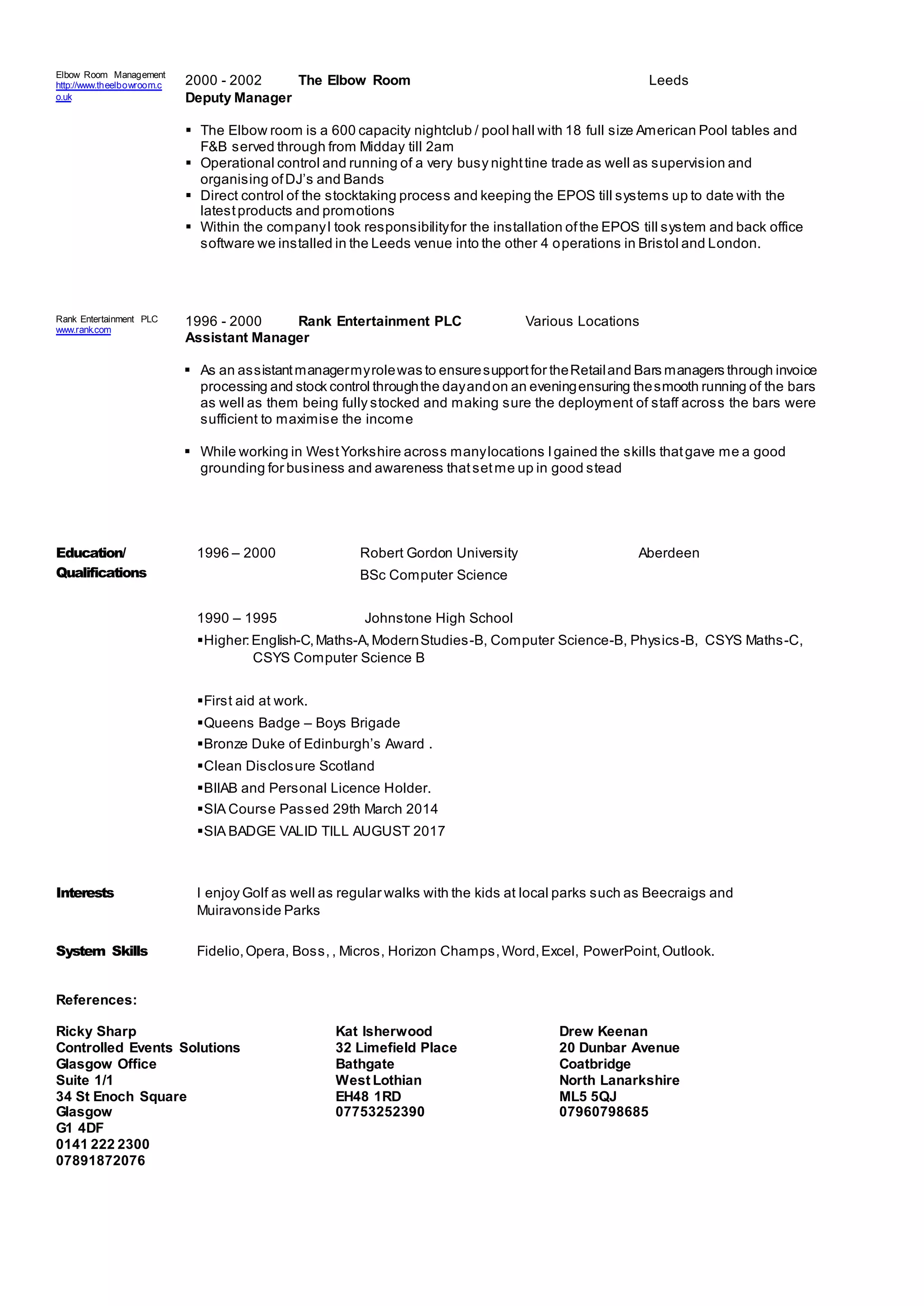 Craig Watt CV short | PDF