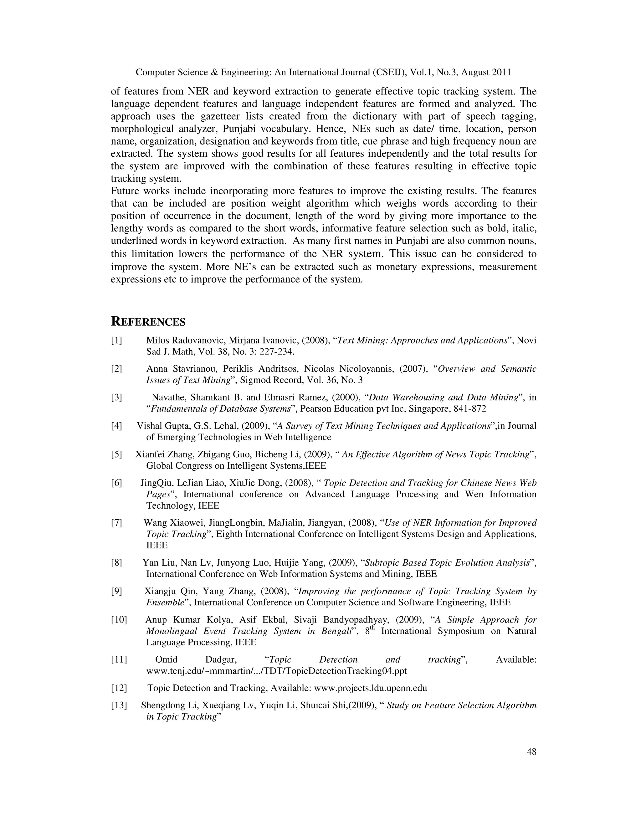 Topic Tracking for Punjabi Language | PDF