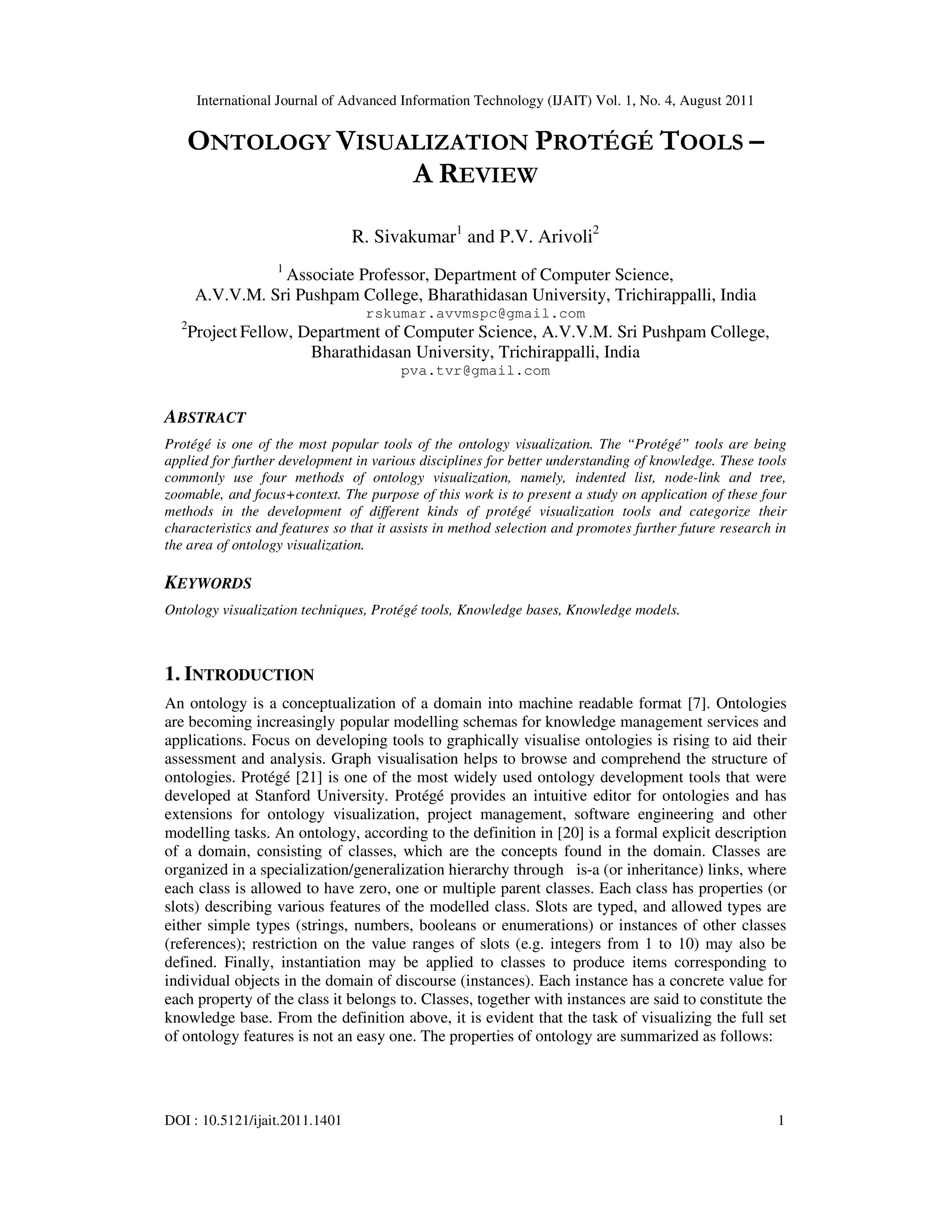Ontology Visualization ProtÉgÉ Tools A Review Pdf