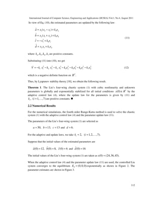 ADAPTIVE CONTROL AND SYNCHRONIZATION OF LIU’S FOUR-WING CHAOTIC SYSTEM WITH CUBIC NONLINEARITY ...