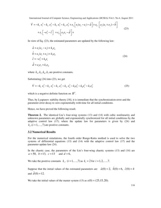 ADAPTIVE CONTROL AND SYNCHRONIZATION OF LIU’S FOUR-WING CHAOTIC SYSTEM WITH CUBIC NONLINEARITY ...