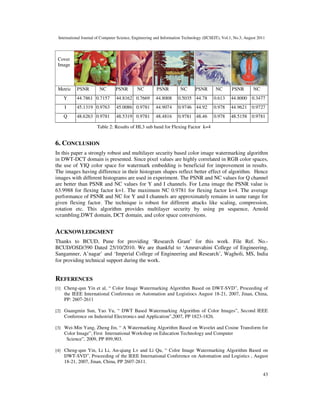 SECURED COLOR IMAGE WATERMARKING TECHNIQUE IN DWT-DCT DOMAIN | PDF
