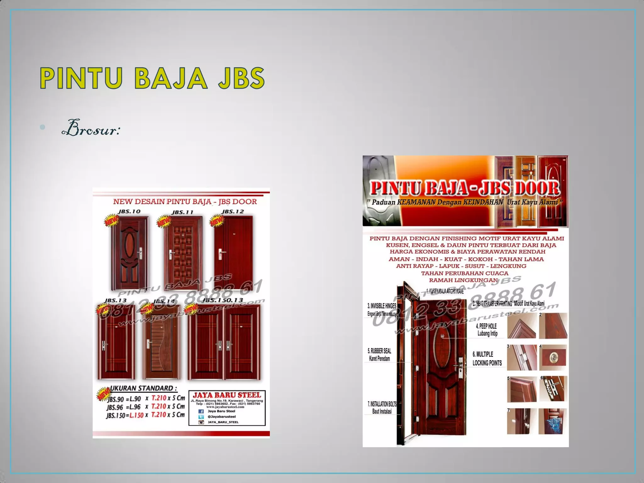 081-233-8888-61 (JBS), Pintu Sorong Baja Tangerang, Spesifikasi Pintu Baja Tangerang, Pintu Besi ...