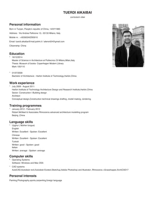AKBAR TURDI CV | PDF