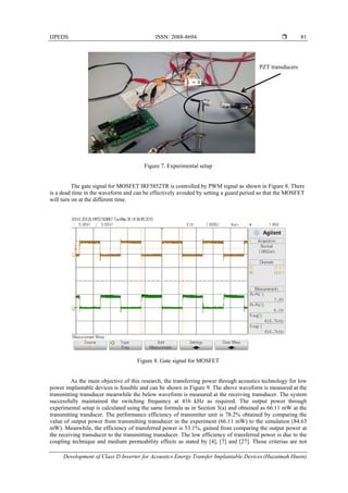Development of Class D Inverter for Acoustics Energy Transfer ...
